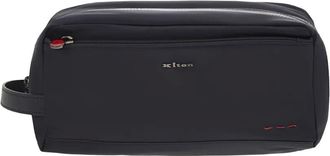 Kiton trousse de toilette zipp&eacute;e en cuir - Bleu