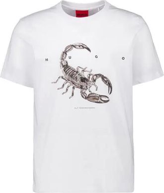 HUGO BOSS Herren T-Shirt wei&szlig; Baumwolle