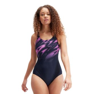 Speedo Hyper Boom Badeanzug f&uuml;r Damen (Marine/Pink)