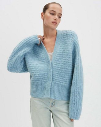 someday Cardigan TAMAIA Regular mit Querrippe Strickcardigan mit Querrippe, V-Ausschnitt und lockerer Passform