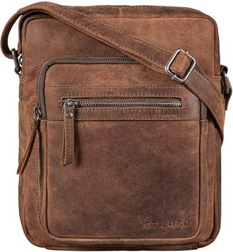 STILORD Ringo Sac à bandoulière en cuir pour hommes Sac à bandoulière Vintage Crossbody Sac rétro Sac cuir hommes petit Saccoche, Couleur:chêne - marron