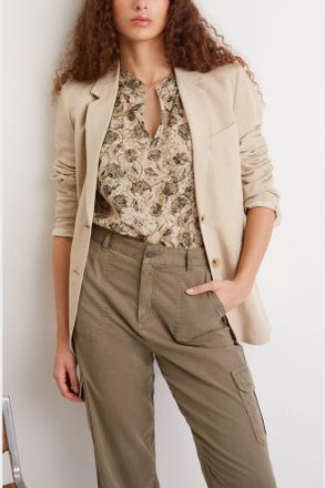 Gerard Darel Veste de tailleur en lin m&eacute;lang&eacute; - NATHIS - Sable