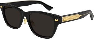 Bottega Veneta unisex, Accessoires, Noir, Taille: 55 MM Lunettes de soleil oversize