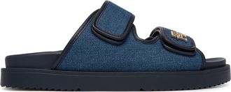 Tommy Hilfiger Pantoletten Tommy Hilfiger Double Strap Denim Sandal FW0FW09123 Blau