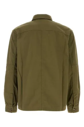 Saint Laurent Mens Overshirt Green Cotton Jacket