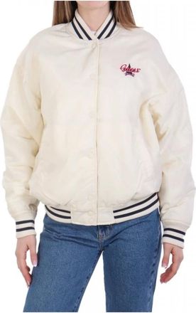 Guess Femme, Vestes, Beige, Taille: 40 FR Veste universitaire brod&eacute;e