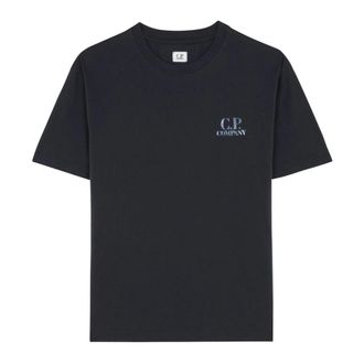 C.P. Company C.p. Company, Homme, Tops, Bleu, Taille: XS T-shirt avec logo sur la poitrine et au dos