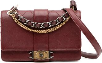 Chanel Hobo Bags - CC Stitched Calfskin Chain Flap - Gr. unisize - in Rot - für Damen