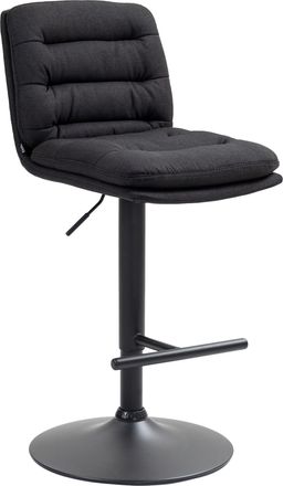 Clp Barhocker Damar mit Stoffbezug I Barstuhl höhenverstellbar und drehbar I gepolsterter Tresenhocker mit Fußstütze und Rückenlehne, Farbe:schwarz, Geste
