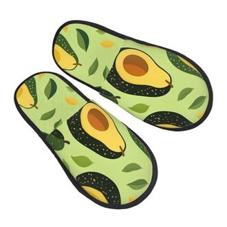 Generic Avocat Tropical &Agrave; Feuilles Vertes D&Eacute;t&eacute; Unisexe Slippers Chaud Pantoufles Antid&eacute;rapantes Chaussures De Maison Pour Hiver Ext&eacute;rieur Automne M