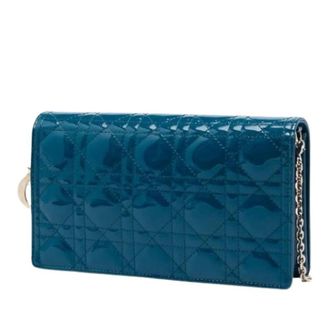 Dior Pre-owned Portefeuille &agrave; cha&icirc;ne - Femme - Pre-owned - Bleu - Taille: ONE Size