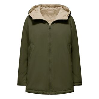 Bomboogie Femme, Vestes, Vert, Taille: 40 FR Veste Courte R&eacute;versible &agrave; Capuche