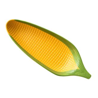 Holibanna Keramik Maiskolben Servierteller Handbemalt Mikrowellenfest Snacks Vorspeisenplatte rutschfest