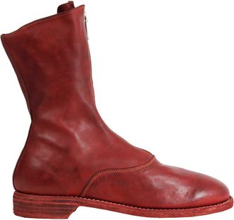 Guidi Zipped Brushed Leather Ankle Boots