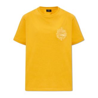 Etro Pegaso T-Shirt mit Stickerei - - Tops - Damen - Orange - XS
