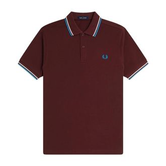 Fred Perry Twin Tipped Polo Court Blue - - Tops - Herren - Rot - S