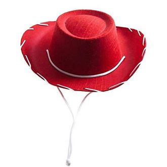 Generic Lot de chapeaux de cowboy rouge 1 accessoire pour enfants pour les f&ecirc;tes de fin dann&eacute;e, d&eacute;corations de f&ecirc;te, chapeaux v&ecirc;tements pour femmes (rouge, ta