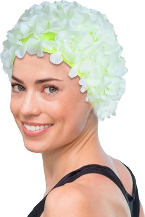Generico Badeschichten | Elegante Blumenkappen, Badekappe mit, Bequeme elastische Badekappen f&uuml;r langes Haar f&uuml;r ADU
