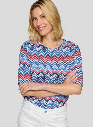 Rabe Rundhalsshirt mit grafischem Muster