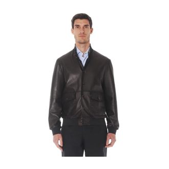 The Jack Leathers Blouson en cuir r&eacute;versible avec int&eacute;rieur en n&eacute;opr&egrave;ne - Homme - Vestes - Noir - Taille: 2XL