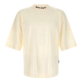 Palm Angels T-shirt classique avec logo oversize au dos - Homme - Tops - Beige - Taille: L