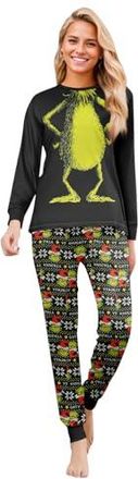 Generic Le Grinch Pyjama Noel Famille De Grinch Bebe The Ensembles Homme Femme Noël Vetement Garcon Pull Assorti Ensemble Enfant Couple Costume Coton Chaud Et
