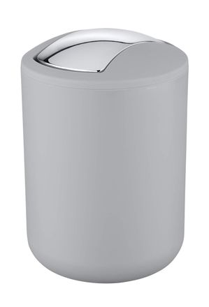 WENKO Kosmetikeimer Brasil Grau S - Kosmetikeimer, absolut bruchsicher Fassungsvermögen: 2 l, Kunststoff (TPE), 14 x 21 x 14 cm, Grau, 21 x 14 x 14 cm