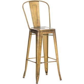 Clp Tabouret de design industriel avec dossier m&eacute;tallique diverses couleurs disponibles colore : OR