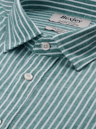 Bexley Edibert - Chemise homme chambray vert et blanc