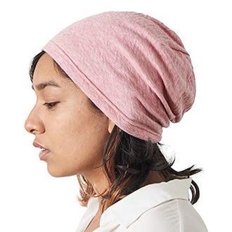 Charm by Casualbox Bonnet Chapeau Homme en Coton Bio - Beanie Femme Chimio en Tricot Tombant Chaud Toutes Saisons Made in Japan Medium Rouge