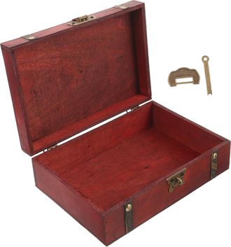 Cabilock Vintage Holz Schmuckk&auml;stchen mit Schloss Holzbox f&uuml;r Ringe und Anh&auml;nger Ger&auml;umige Aufbewahrung Langlebiges Holz und Dekorativ und Vielseitig f&uuml;r Zuhau