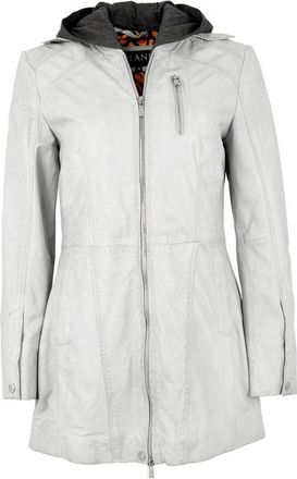 Jilani Lederjacke Cordelia Jilani - Damen Ledermantel Lammnappa ice grey