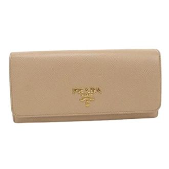 Prada Portefeuille long Pre-owned 1Mh132 - Femme - Pre-owned - Beige - Taille: ONE Size
