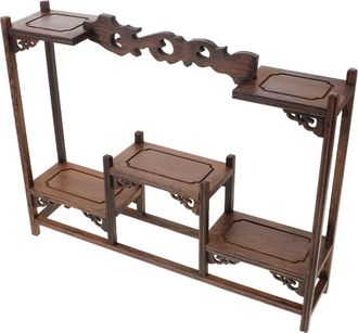 PartyKindom Holz Display Regal aus Premium Hühnerflügelholz Handgefertigter Orientalischer Tischständer Antikes Dekoregal für Wohnzimmer und Büro Vielseitiges Auf