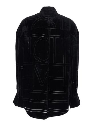 Toteme Womens Shirt Velvet Black Viscose Blouses