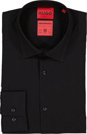 HUGO BOSS Herren Hemd schwarz Slim Fit