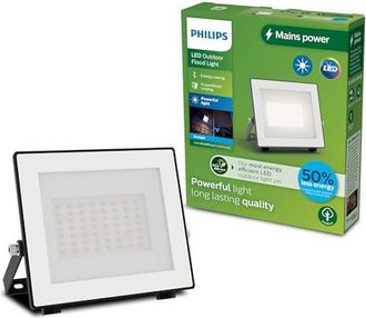 Philips Lois ultraeffizienter Flutlichtstrahler für den Außenbereich ohne Sensor, 14 Watt, 5000K Tageslicht, Anthrazit