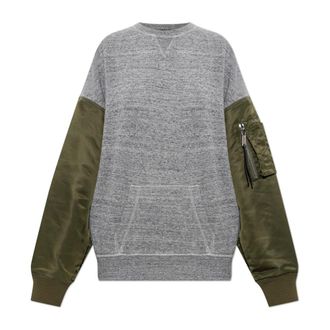 Dsquared2 SweaT-shirt en tissu patchwork - Femme - Sweatshirts et sweats &agrave; capuche - Gris - Taille: 36 FR