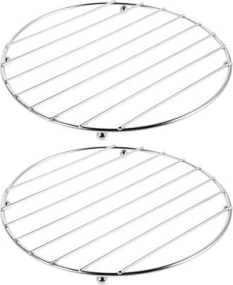 DOITOOL Eisen Untersetzer 2 St&uuml;ck Hitzebest&auml;ndig Rund Edelstahl Topfhalter f&uuml;r K&uuml;che und Esstisch Hitzeschutz f&uuml;r Arbeitsplatten Leicht zu Reinigen