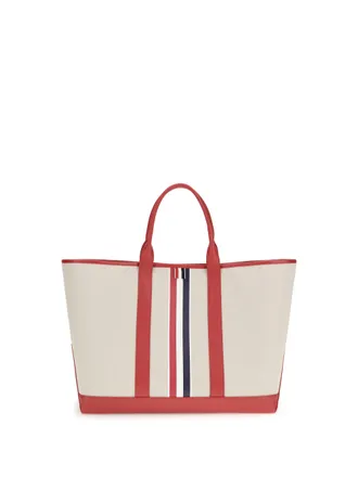 Thom Browne Mens Canvas Tote Bag Red Cotton Shoulder