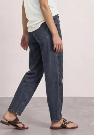 Street One Loose-fit-Jeans STREET ONE, Damen, Gr. 25, L&auml;nge 30, grau (steel grau washed), Jeans, 83% Baumwolle, 15% Polyester, 2% Elasthan, unifarben, lang, Jean