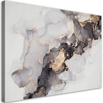 Feeby Bilder 120x80 cm Liquid Art Luxus Abstraktion 1 tlg Modern Bild auf Leinwand Kunstdruck Wand Bild Wanddeko Design Wohnzimmer Jungezimmer Marmor Fl&uuml;ssi