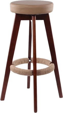 Generic Barhocker aus Massivholz, um 360 Grad drehbar, Stuhl mit handgefertigtem Hanfseil, ergonomischer Sitz