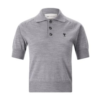 Ami Femme, Pulls, Gris, Taille: 36 FR Polo Essentiel