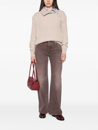 Allude Ribbed Virgin Wool and Cashmere Sweater - Beige