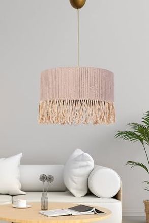 Opviq Elegant Beige Chandelier, 20 cm Height x 30 cm Width, Plastic Body, E27 Socket (Max 40W), 60 cm Cable Included | Perfect for Modern Home Décor