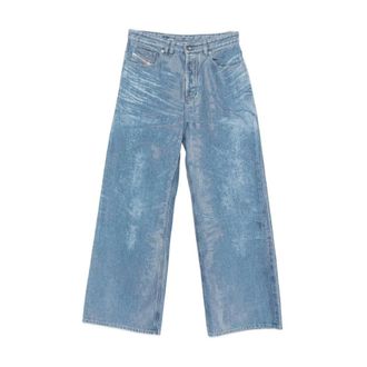 Diesel Femme, Jeans, Bleu, Taille: W26 Jeans Amples en Denim D&eacute;lav&eacute; Effet Vieilli