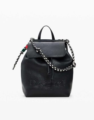Desigual Sac &agrave; dos tress&eacute; de taille moyenne - Noir