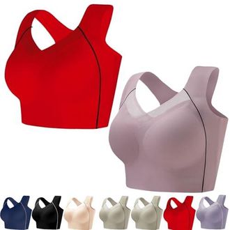 Generic Soutien-gorge correcteur de levage et de mise en forme, soutien-gorge push-up pour femme, soutien-gorge de fitness sans armatures pour femme &acirc;g&eacute;e, 2 p