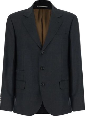 Brunello Cucinelli Houndstooth Virgin-wool Blazer - - Jackets - Herren - Grau - L